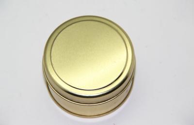 Cina Contenitore rotondo lucido di latta del metallo dell'alimento con la pittura dell'olio biondo/coperchio RoHS in vendita