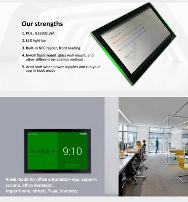 Customized RS485 Android OS Flush Wall 10 Inch Automation Touch Panel with Ethernet POE Option