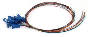 China SC/UPC Singlemode Fiber Optic Pigtail 0.9mm G652D G657A with 12 Color Options for FTTX Networks for sale