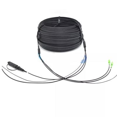 中国 SST Toneable Flat Drop Cable Optitap Hardened 2 Core SC/APC G657A1 PE 販売のため