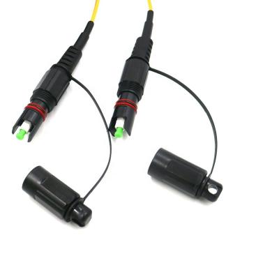 China Conector SC/APC del duplex H de la prenda impermeable de la asamblea de cable de la fibra de FTTX a la chaqueta de SC/APC PE en venta