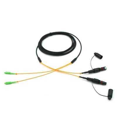 China Conector SC/APC del duplex H de la prenda impermeable de la asamblea de cable de la fibra de FTTX a la chaqueta de SC/APC PE en venta