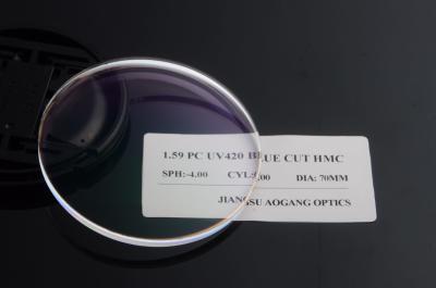 China Espacios en blanco ligeros azules 1,59, espacios en blanco ópticos de las lentes de reducción de la PC del artículo de la capa multi dura en venta