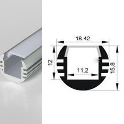 China Perfil de aluminio de la forma de la tira U del PWB de la anchura del canal 10m m del Al para la luz de tira 3528 5050 5630 en venta