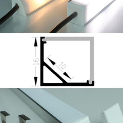 China Accesorio de aluminio del perfil de la forma de V para la tira 3528 del PWB de la anchura de 10m m aluminio 5050 5630SMD en venta