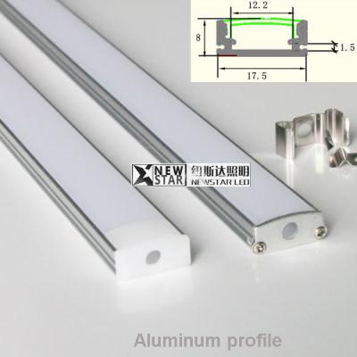 China La nueva superficie de aluminio del perfil montó el accesorio de la forma de U usado para las tiras llevadas PWB RGB 5050SMD 60leds de la anchura de 12m m en venta