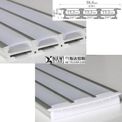 China el PWB de aluminio del perfil de 3 filas llevado pela el accesorio montado superficie del canal del Al de la forma de U usado para la luz de tira de la anchura de 12m m en venta
