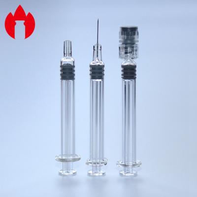 Κίνα 1 ml Ελαφρά γυάλινα προγεμισμένα σύριγγες Διαφανές χρώμα Για καλλυντικά προς πώληση
