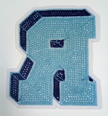 Chine PMS a jugé que des corrections de Chenille de broderie chauffent la frontière coupée 5x5cm à vendre