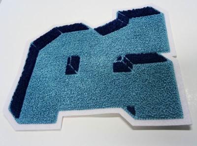 Chine PMS a jugé que des corrections de Chenille de broderie chauffent la frontière coupée 5x5cm à vendre