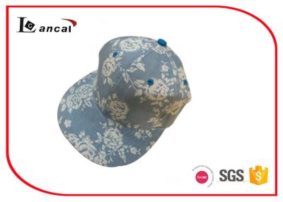 Cina Cappelli di punta piani dei berretti da baseball del denim floreale lavabili con gli occhielli a macchina in vendita