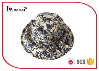 Cina Cappello del secchio stampato fiore reversibile, ampio cappello di pesca del bordo della tela in vendita