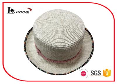Cina Ampi cappelli di paglia del bordo del nastro rosa per le donne, ampio cappello di Sun della paglia del bordo in vendita
