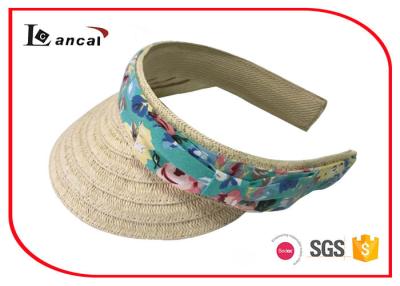 Cina I cappelli di paglia pieghevoli dell'estate diritto Brimmed il cappuccio bianco della visiera in vendita