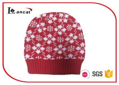 Cina L'inverno robusto del fiocco di neve tricotta i cappelli il rosso del bordo che di costola tricotta il cappuccio con Bill in vendita
