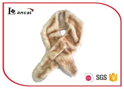 Cina × beige attraversato 145cm di Washble 16cm della sciarpa della reticella per capelli della pelliccia del Faux di stile per le donne in vendita