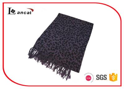 Cina Scialli nero tessuto leopardo porpora acrilico 70cm x 180cm di 100% per gli uomini in vendita