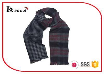 Cina Pesante dello scialle tessuto doppio controllo del plaid degli uomini spazzolato con le brevi nappe in vendita