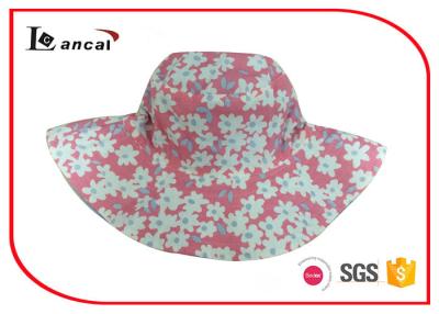 Cina Fiorisca cappello brimmed stampato del sole di doppio strato del cappello del secchio l'ampio per le ragazze in vendita