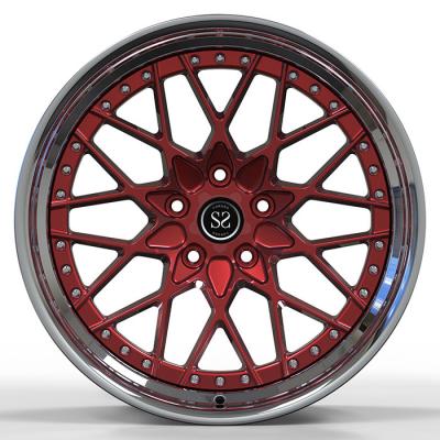 中国 BMW X5 F15 22x10.5 と 22x12 オーダーメイド 磨き + マット レッドフェイス 2PC 鍛造 アルミ合金 販売のため