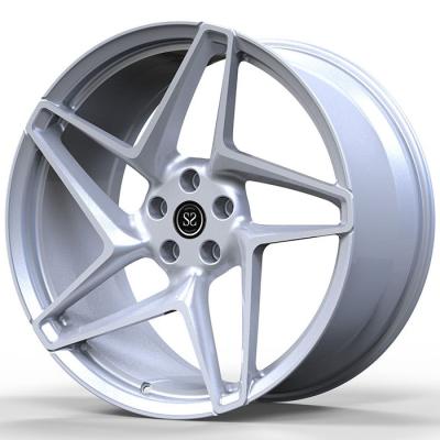 China C5 Corvette Staggered 17x8.5 en 18x9.5 Custom Aluminium Rims Glanzend Zilver Te koop