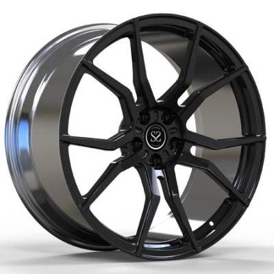 China Gloss black 1 piece alloy rims rs7 monoblock 21 inch 21x10 deep concave forged wheels for sale
