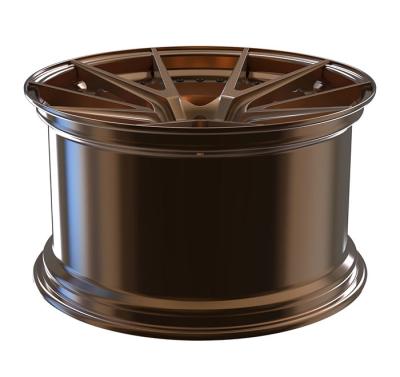 China SSJK2009 Glod Polish Ferrari Forged Wheels 2-PC Spoke Style 6061-T6 Rims for sale