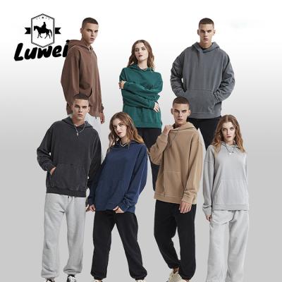 Cina Sublimazione di alta qualità Slim Fit Peso pesante Fluffy Nero Puro Cotone 420g Lavabile Retro Top di Coltivazione Spessa Hoodie in vendita