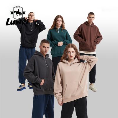 Cina Il più economico oversize uomini pesanti magliette semplici di alta qualità stradale colore solido base bianco cucitura spessa cotone comodo felpa con cappuccio in vendita