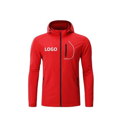 Cina Primavera Autunno Uomini Sport Windbreaker Abbigliamento sportivo Unisex Con Cappuccio Giacca a prova di vento staccabile in vendita