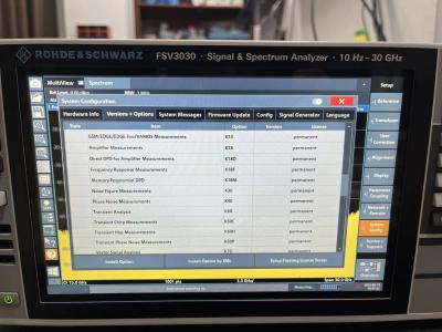 중국 Rohde And Schwarz FSV3030 Signal And Spectrum Analyzer 10 Hz To 30 GHz FCC 판매용