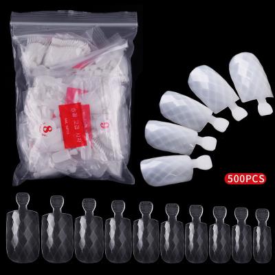 Cina Easy Wear Stock Wholesale 500 Pcs / Bag Professional Natural False Nail Tips Full Cover Artificial Finger Nails in vendita