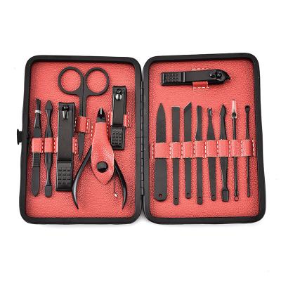 Cina Professional Black Toe Care Pedicure Manicure Cutter Tool Nail Clipper Set Protable Stainless Steel Finger Kit in vendita
