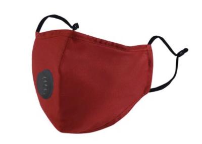 Cina Maschera di protezione riutilizzabile lavabile rossa PM2.5, maschera di protezione del cotone con la valvola del filtrante in vendita