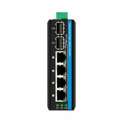 China Mini 6-Port Gigabit-Ethernet-Schalter Poe-Schalter Din-Schiene 2 sfp+ 4 RJ45 DC48-52V Doppelstrom-Eingang zu verkaufen