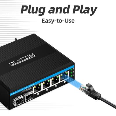 China Mini 6-Port Gigabit-Ethernet-Schalter Poe-Schalter Din-Schiene 2 sfp+ 4 RJ45 DC48-52V Doppelstrom-Eingang zu verkaufen