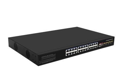 중국 10G 24 포트 포 스위치 L3 관리 이더넷 섬유 스위치 400W 4*10G 섬유 포트+24*RJ45 POE 포트 판매용