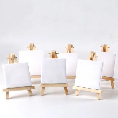 Cina 6*6 Mini tela con tela in legno di pino bianco bianco esteso Tavola di tela per bambini Dipinti Riducibile Avvolto in vendita