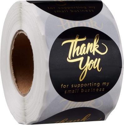 China Professional Custom Gold Foil Stamping Embossed Printed Label Sticker Waterproof Roll Bottle Package Sticker for sale
