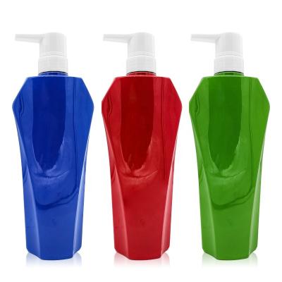 China Factory Custom Shampoo Hair Conditioner Bottles 600ml PET Plastic Lotion Shower Gel Body Wash Bottles with Pump Dispenser for sale