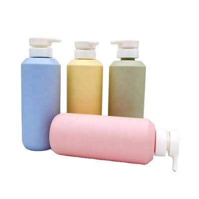 China Hot Selling 750ml Custom Plastic Shampoo Shower Gel Body Wash Bottle Round HDPE Soft Touch Hair Conditioner Lotion Pump Bottles for sale