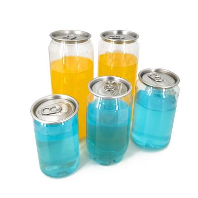 China Custom Cheap 210ml 300ml 330ml 500ml PET Clear Juice Cans with Easy Open End Soft Drink Soda Coffee Beverages Tea Beer Cans for sale