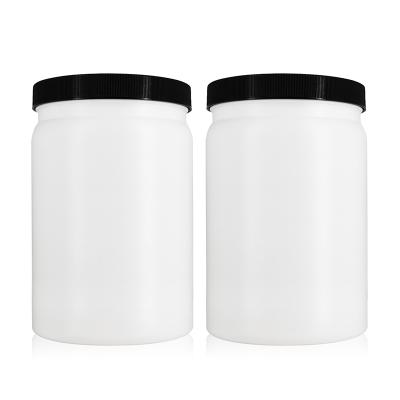 China Hot Sale 1800ml 1.8L HDPE Plastic Cylinder Fitness Protein Powder Jar Bottle Food Storage Container with Screw Lid for sale