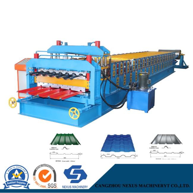 Double Layer Glazed Tile Roof Production Line with Decoiler