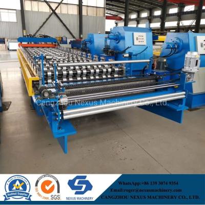 China Roofing Sheet Roll Forming Machine Trapezoidal Roof Tile Metal Rolling Forming Machine for sale