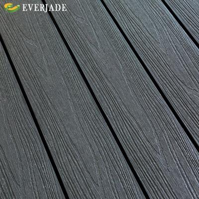 Cina Struttura Colori doppi Wpc Decking esterno 3D in rilievo Pavimenti in legno in vendita