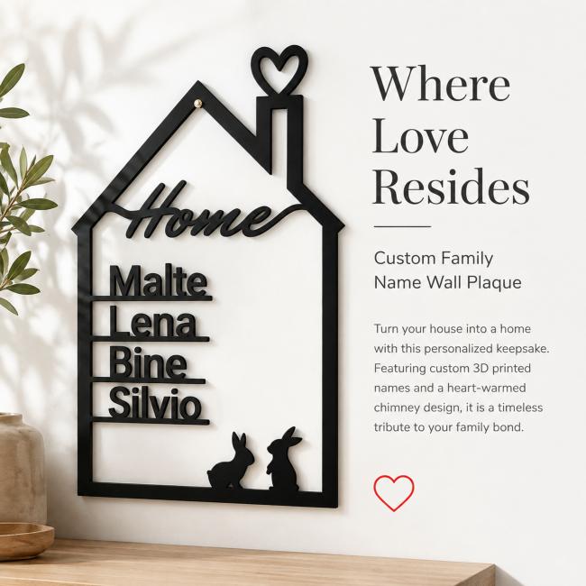 3D Printed House Wall Sign Image 1