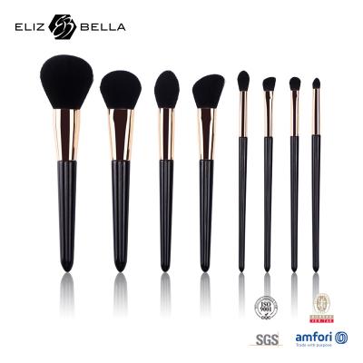 Κλασικό μαύρο συνθετικό τρίχας Makeup Ferrule αλουμινίου βουρτσών χρυσό εύκολο να καθαρίσει
