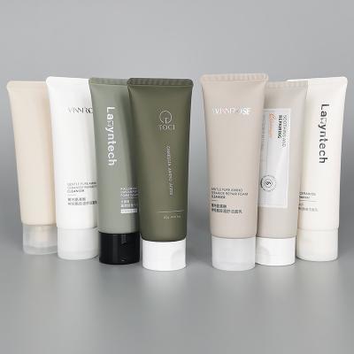 China Customized Cosmetics Packaging White Matte Empty Plastic Soft Squeeze Tubes for Lotion and Cream 100% Sugarcane Material for sale