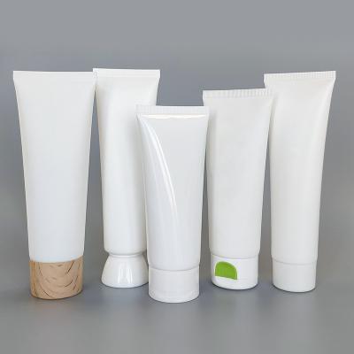 China Customized Cosmetics Packaging White Matte Empty Plastic Soft Squeeze Tubes for Lotion and Cream 100% Sugarcane Material for sale